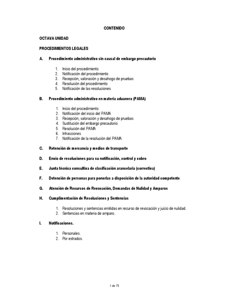 Procedimiento del PAMA | aduana | Información del gobierno