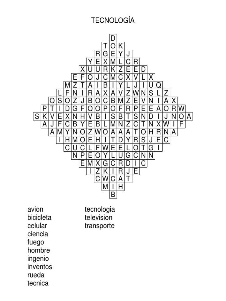 Tecnología - Sopa de Letras PDF | PDF | Aparición | Ingeniería