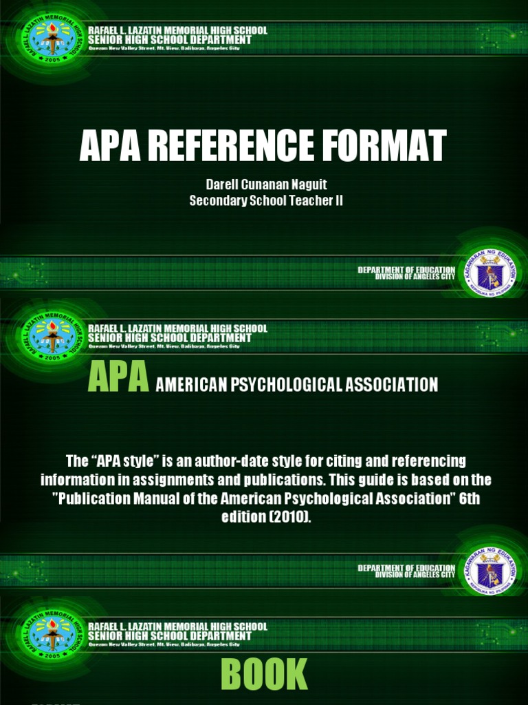 Apa Referencing Format | PDF | American Psychological Association | Apa ...