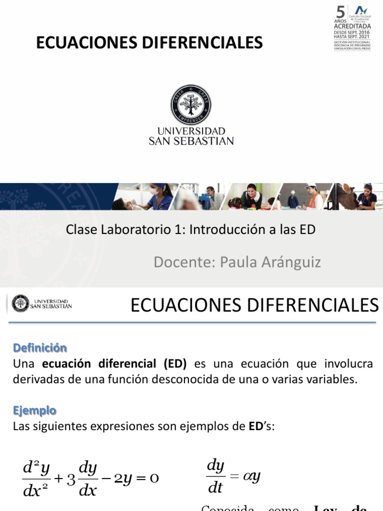 Clase Lab 1 Introduccion A Las Ecuaciones Diferenciales | PDF | Ecuaciones | Ecuaciones ...