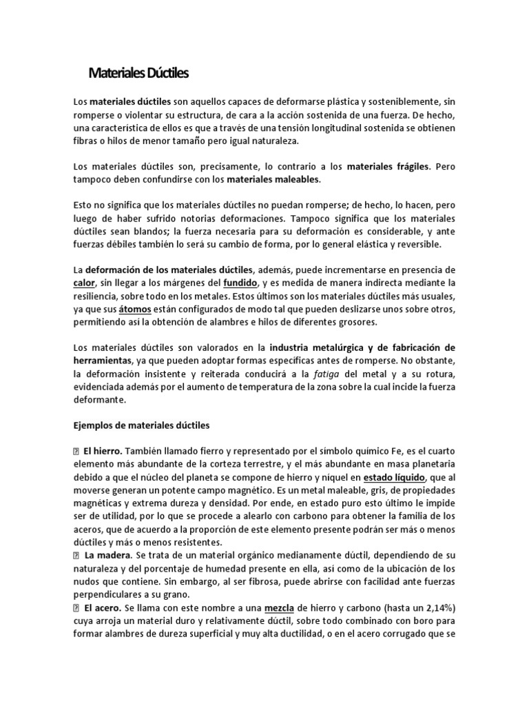 Materiales Dúctiles y Fragiles (Solidos 3) 2020 | PDF | Ductilidad | Rieles