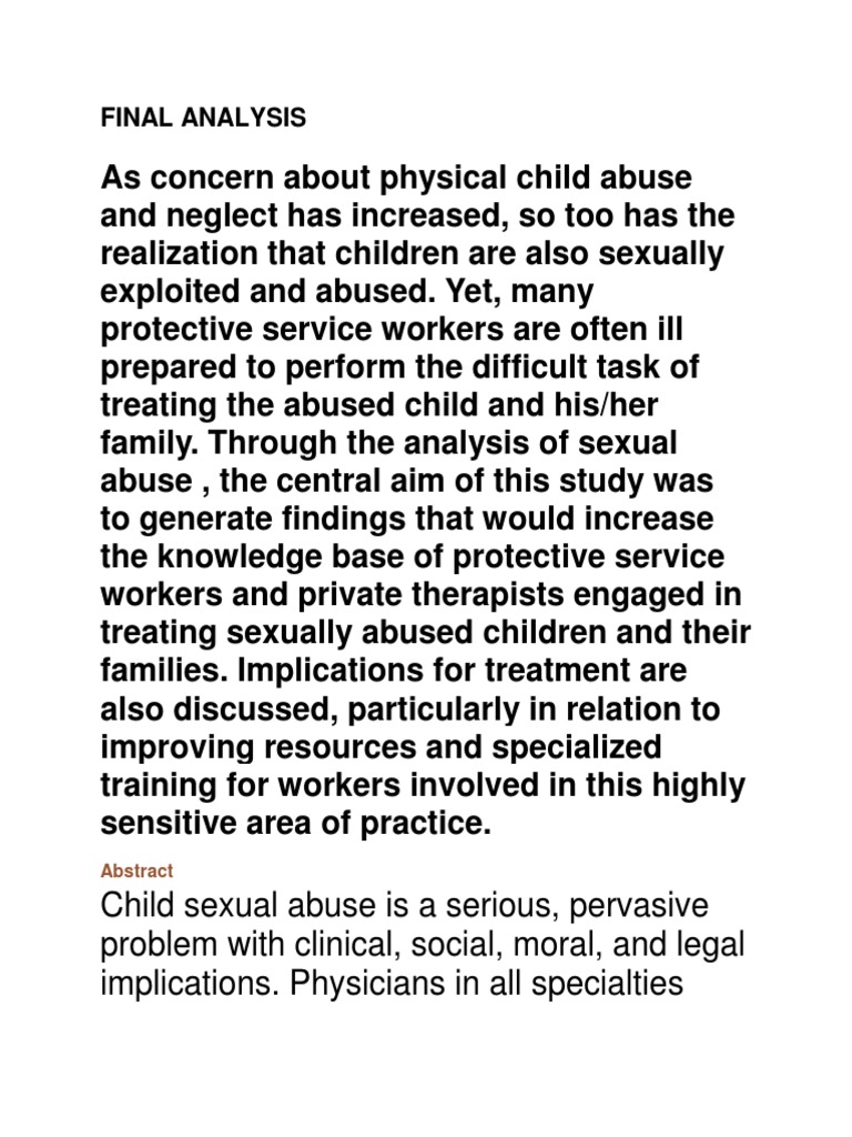 Case Study | PDF | Child Sexual Abuse | Pedophilia