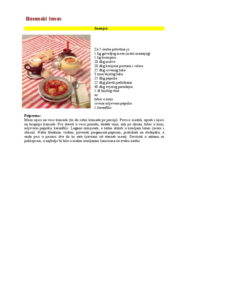 Bosanski Recepti | PDF