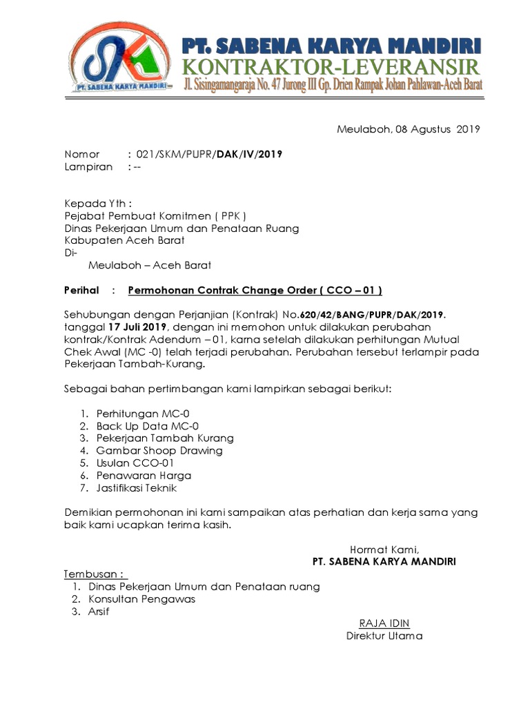 Surat Permohonan CCO | PDF