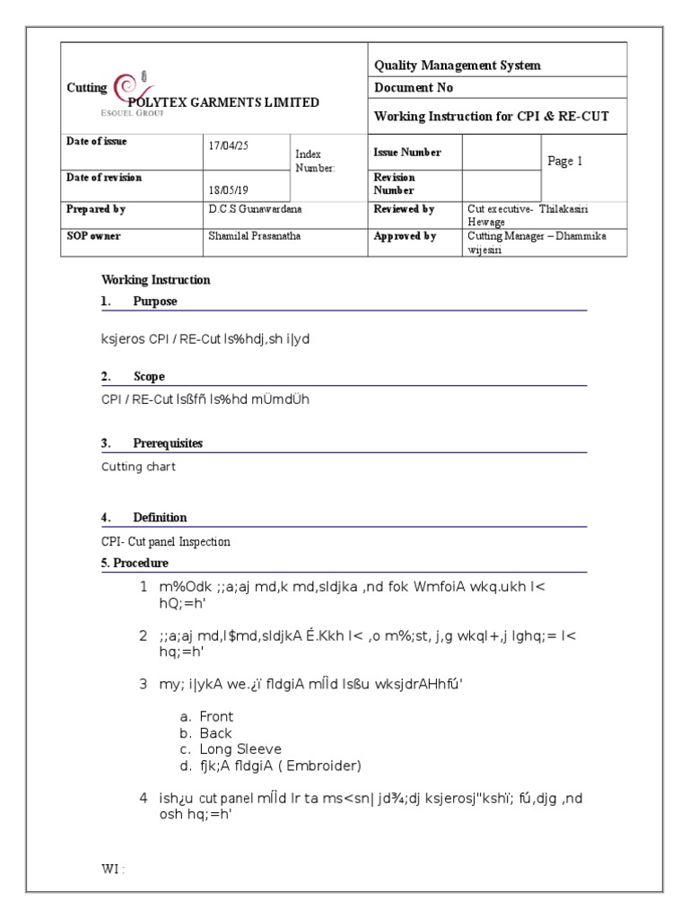 Sop or Wi Sample-Cpi | PDF