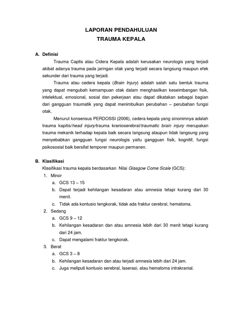 LP Trauma Capitis | PDF