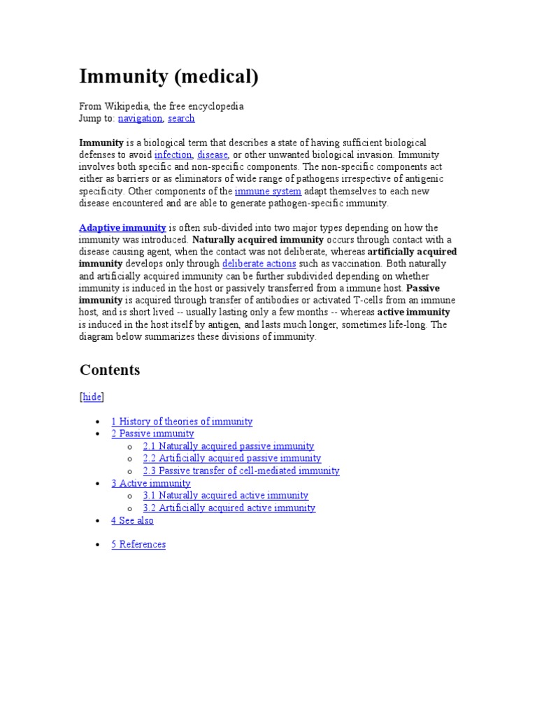 Immunity (Medical) : Immunity Is A Biological Term That Describes A ...