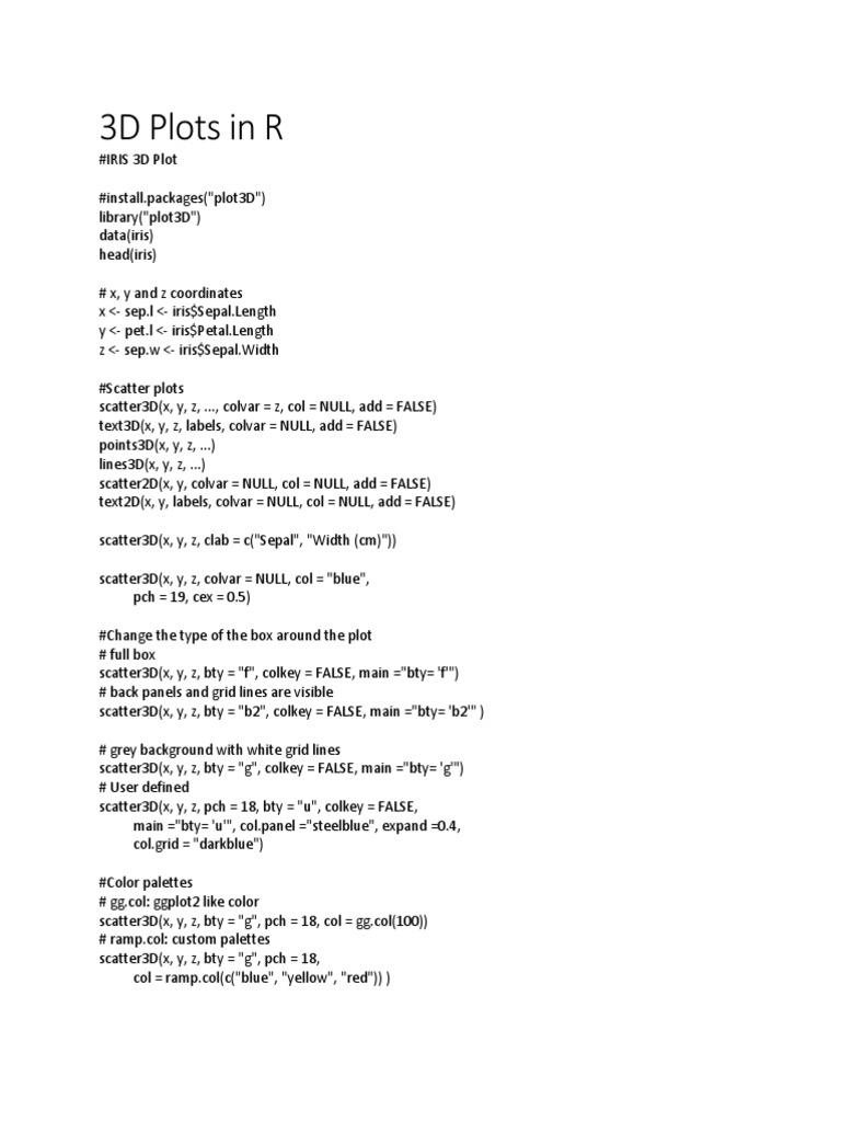 3D Plots in R | PDF | Regression Analysis | Confidence Interval