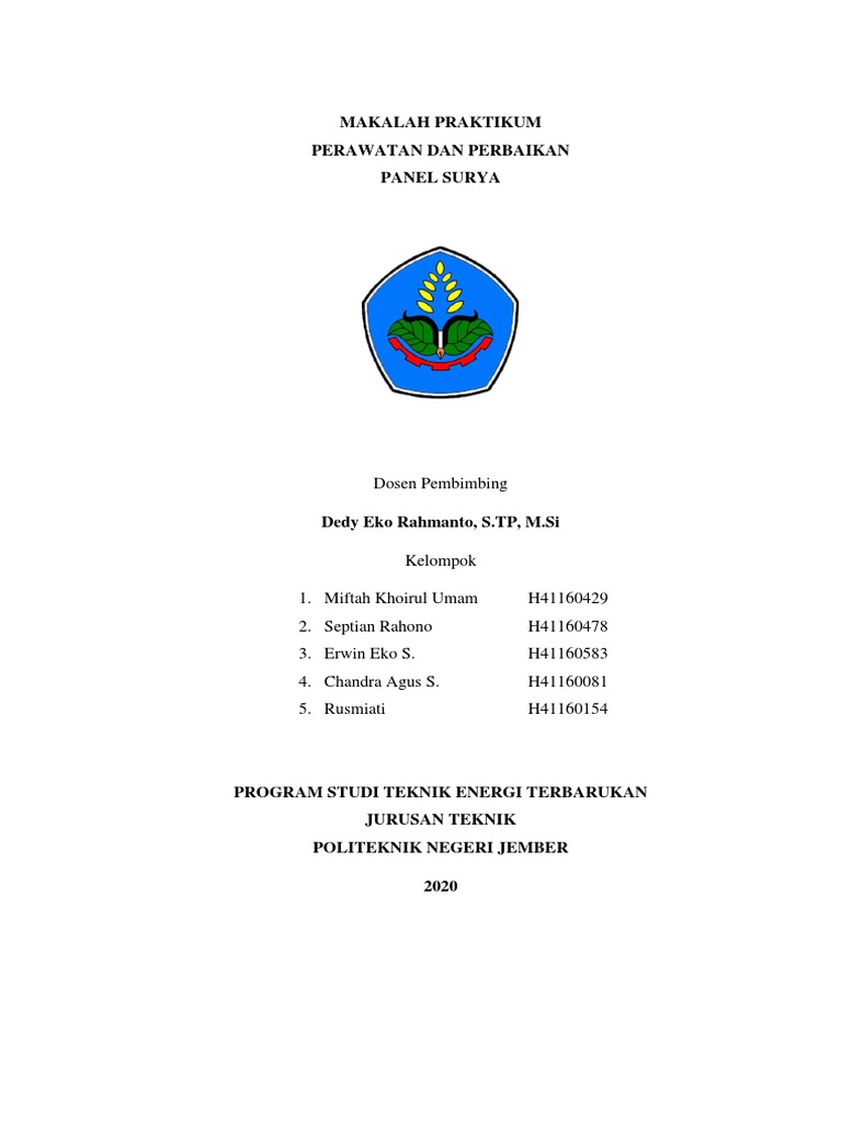 Perawatan Perbaikan Panel Surya | PDF