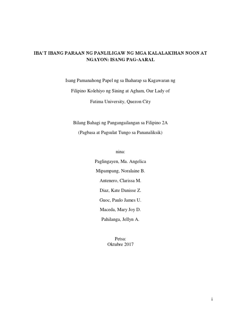 Thesis Filipino 2 | PDF