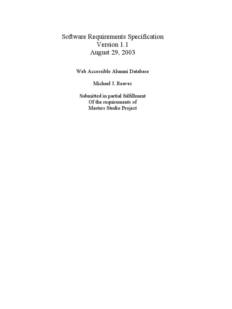Software Requirements Specification August 29, 2003 | PDF | Websites ...