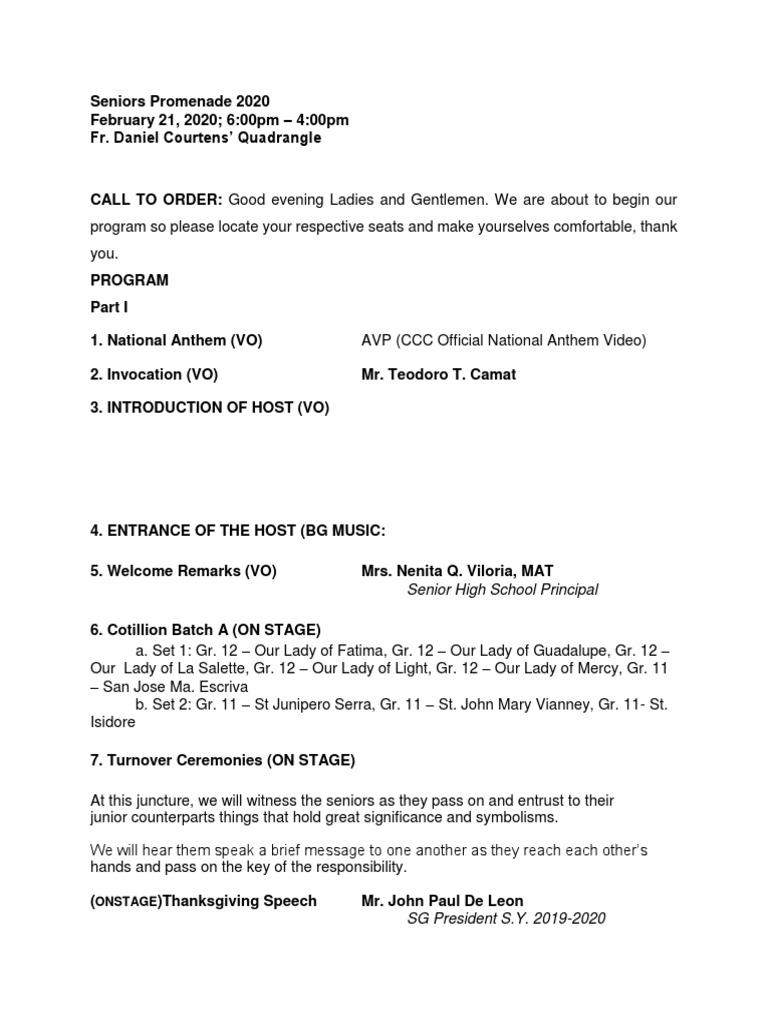 Prom Program Flow | PDF