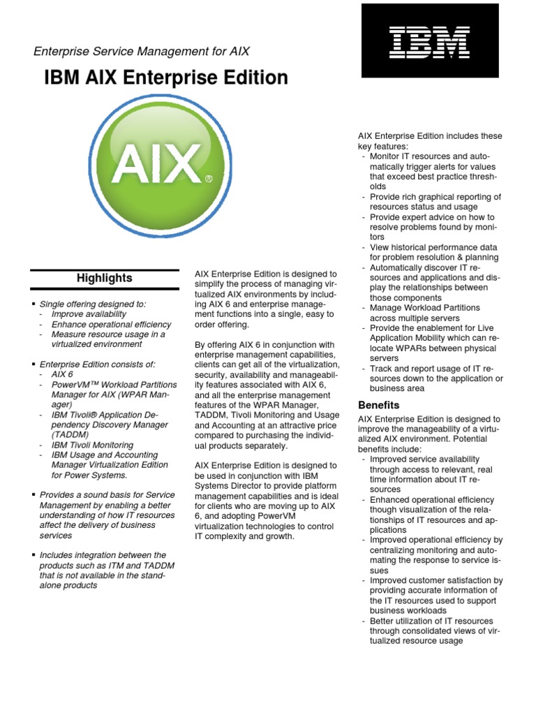 IBM AIX Enterprise Edition | PDF | Virtualization | Web Application