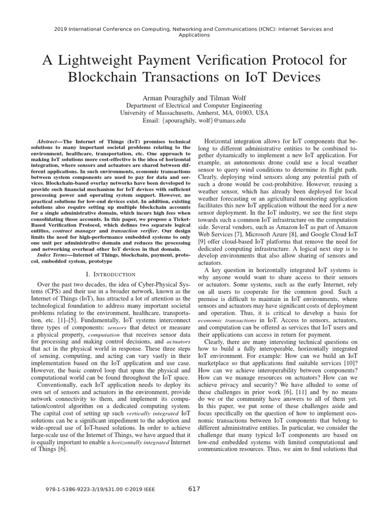 A Lightweight Payment Verification Protocol For | PDF