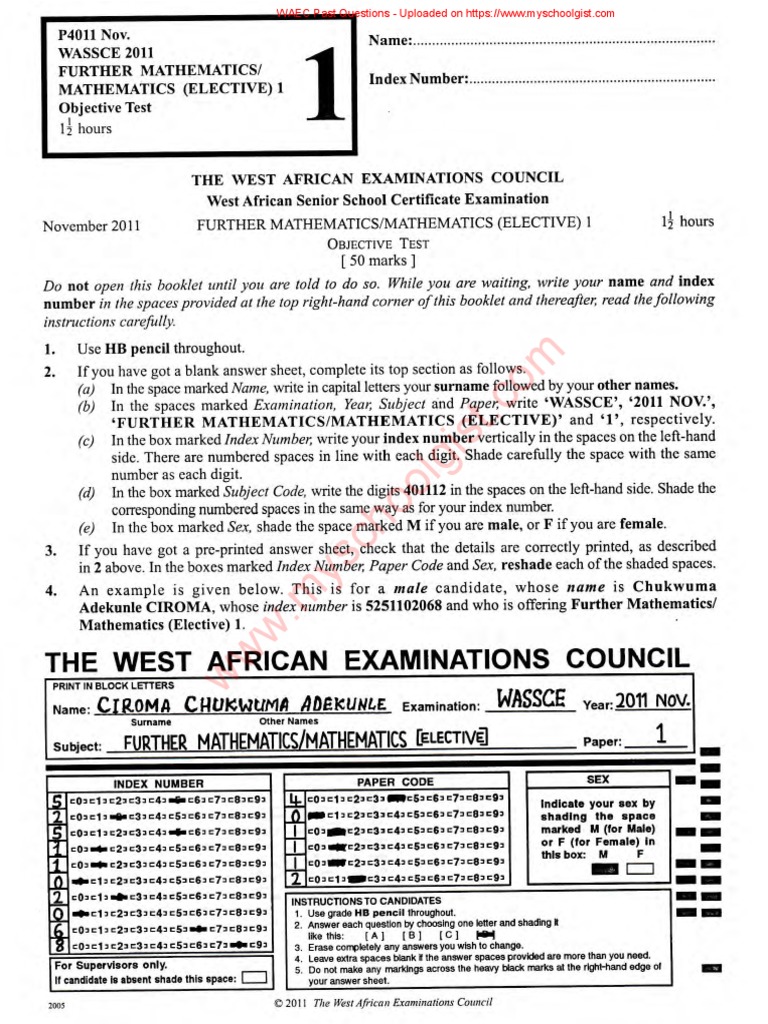 WAEC Mathematics Past Questions 2025 | PDF