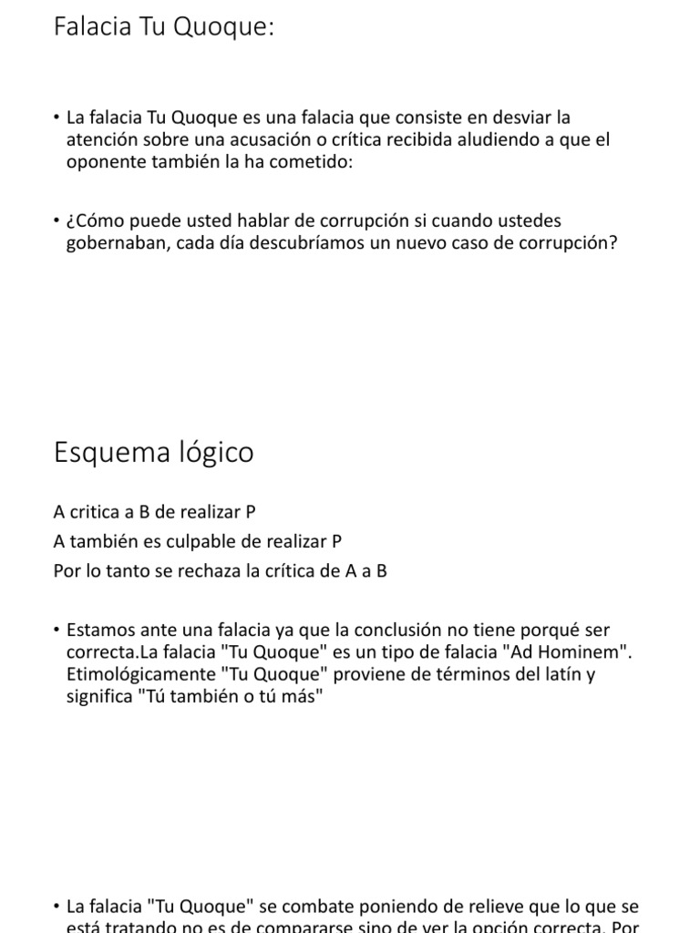 Falacia Tu Quoque | PDF