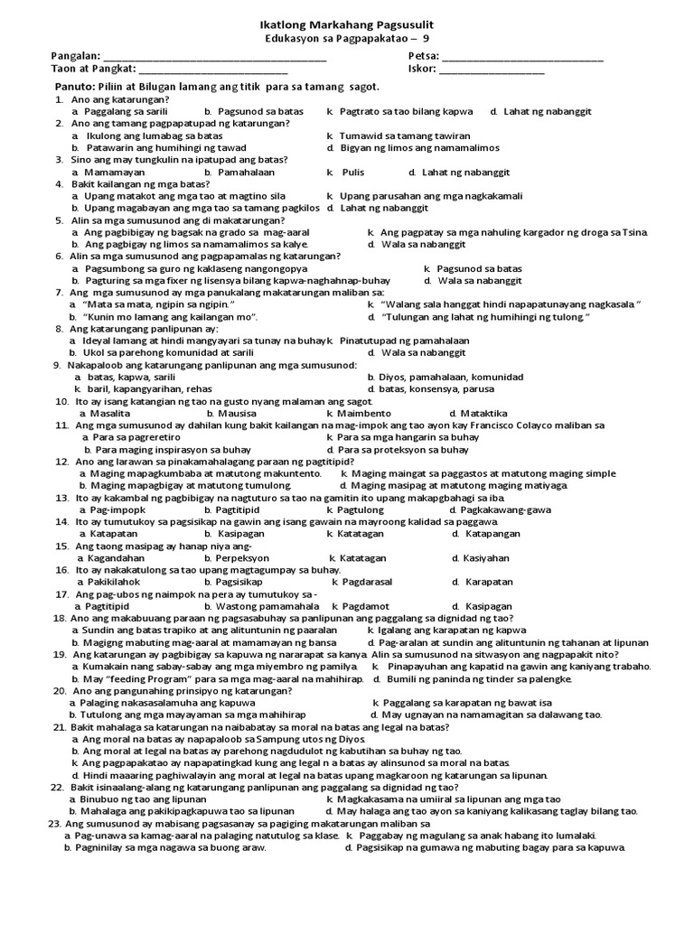 3RD gRADING | PDF