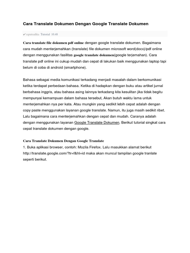 Tutorial Translate Jurnal | PDF