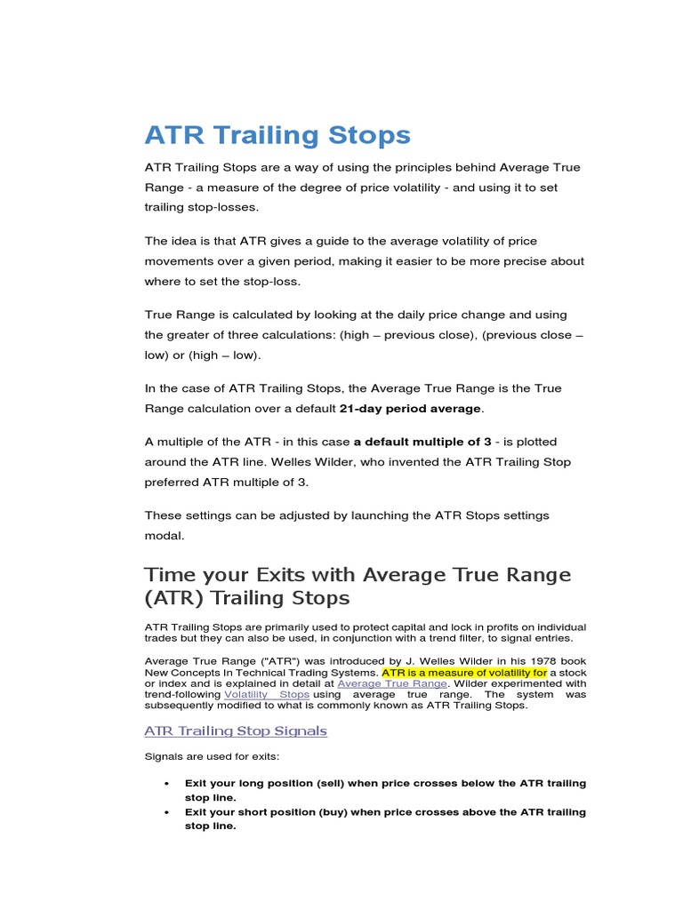 ATR Trailing Stops | PDF