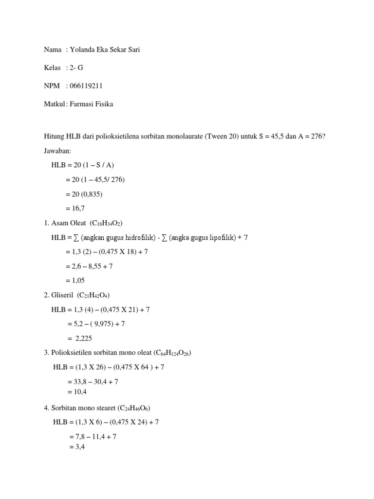 Menghitung HLB | PDF