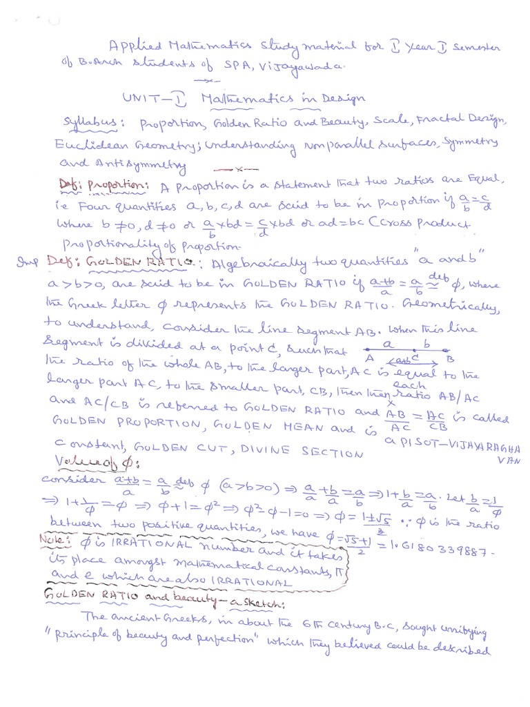 Applied Mathematics For Architecture 1st Year | PDF