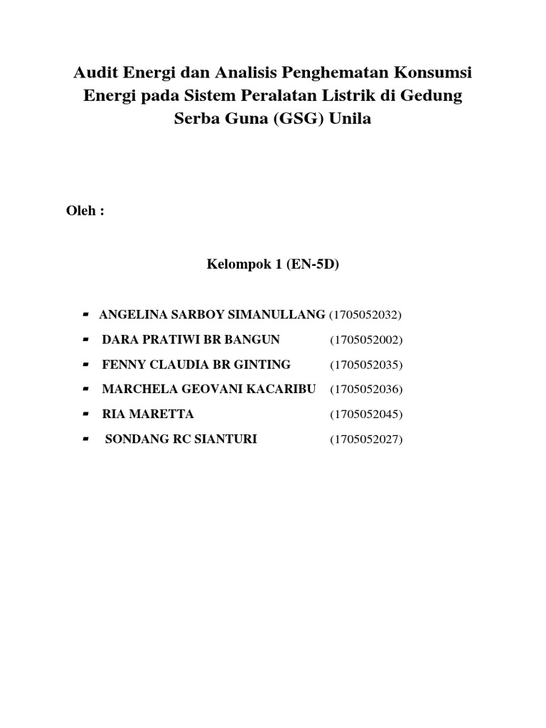 Audit Energi GSG Unila | PDF