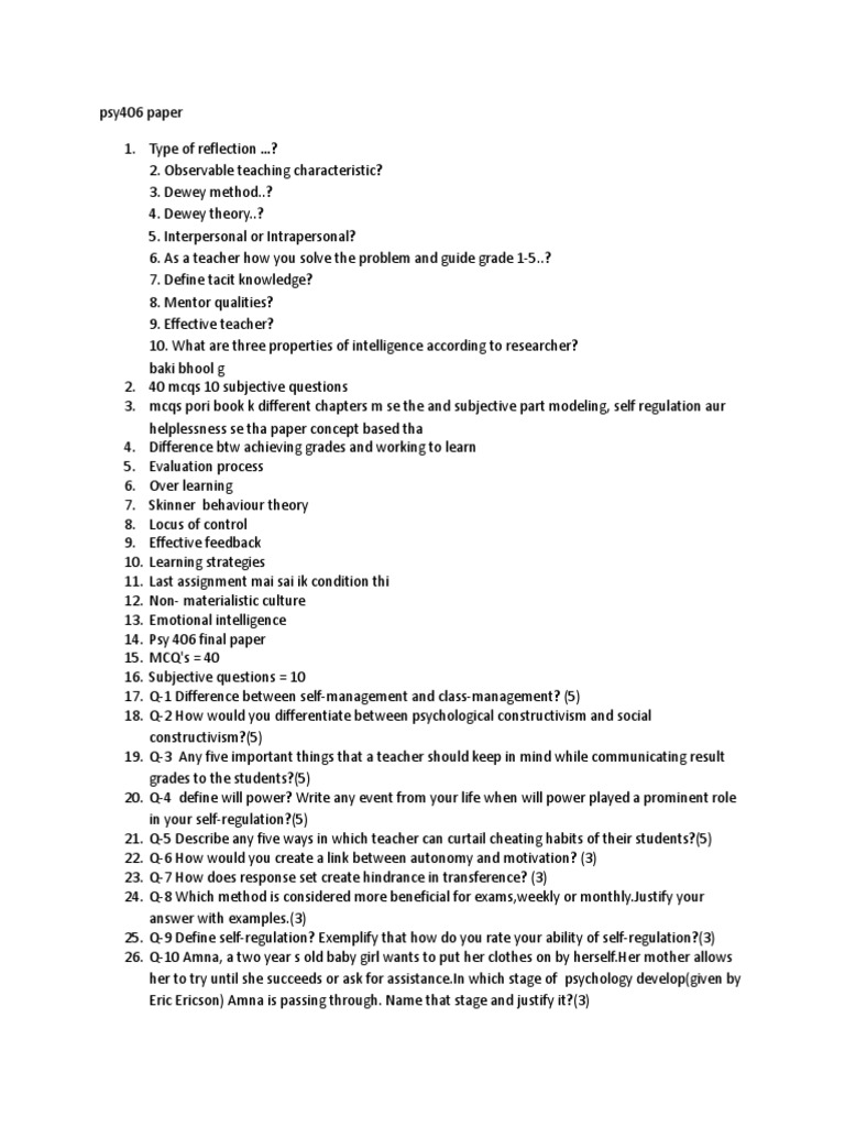 Psy 406 | PDF
