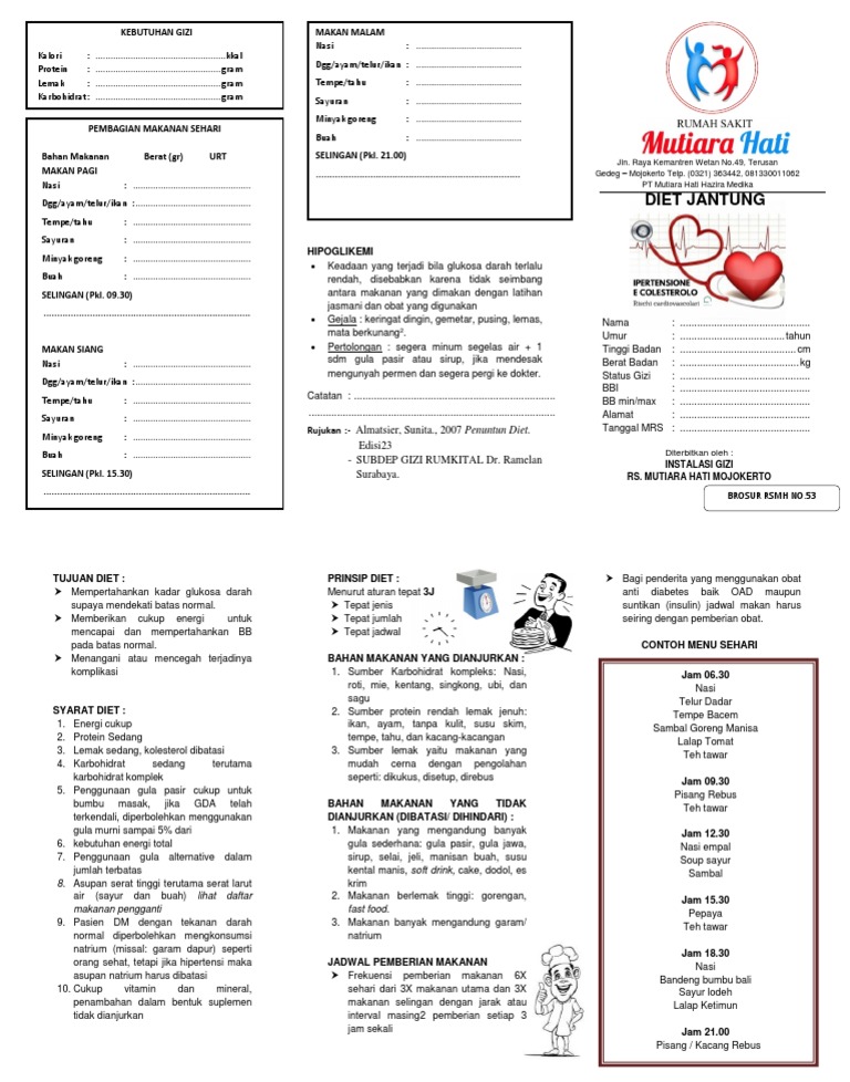 053 Leaflet Diet Jantung FIX | PDF