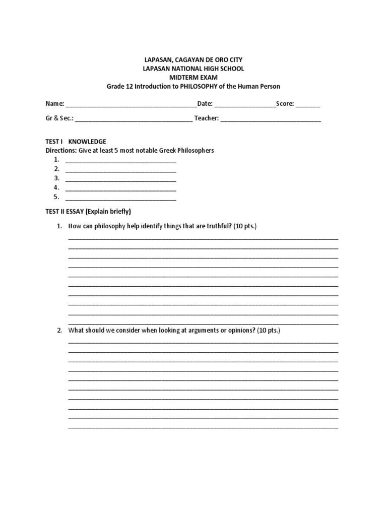 3RD QUARTER GRADE 12 Philosophy | PDF