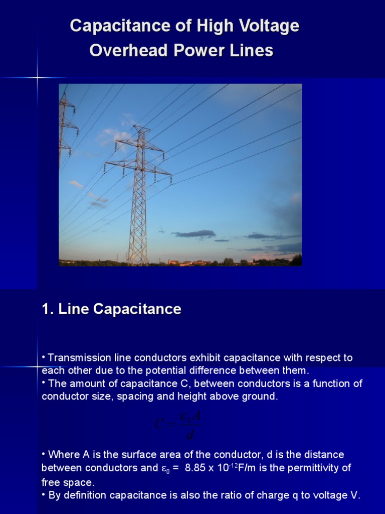 High Voltage Line Capacitance | PDF | Capacitance | Electric Field