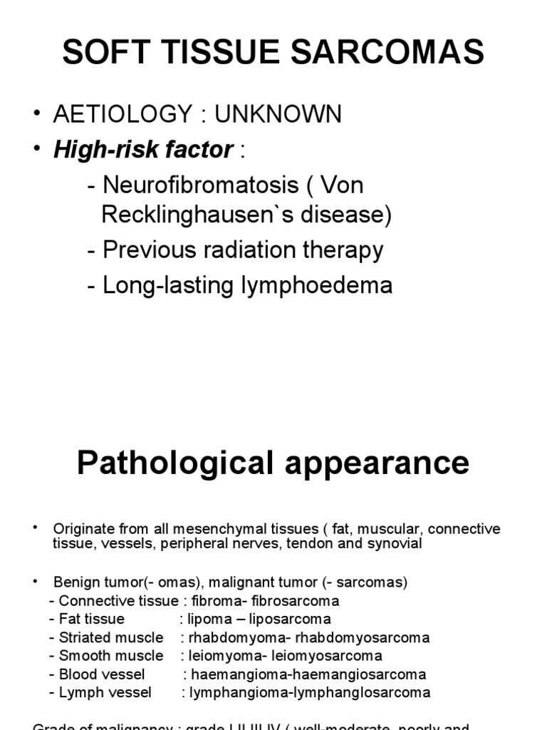 Soft Tissue Sarcomas | PDF | Sarcoma | Metastasis