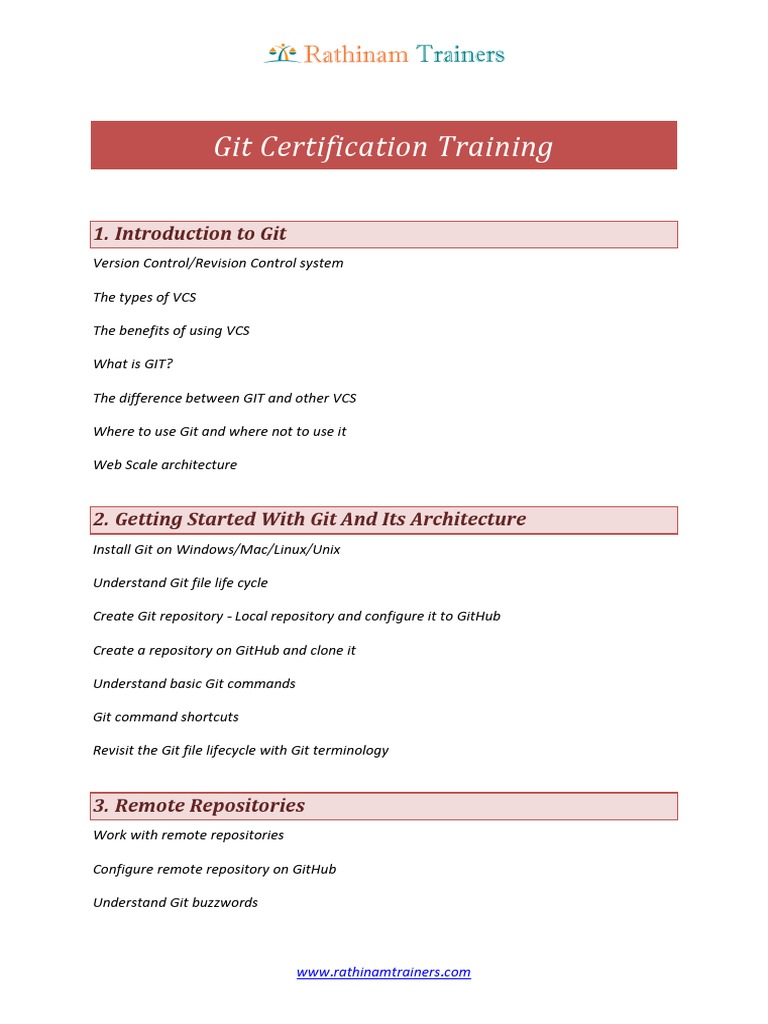 Git Certification Training Overview | PDF