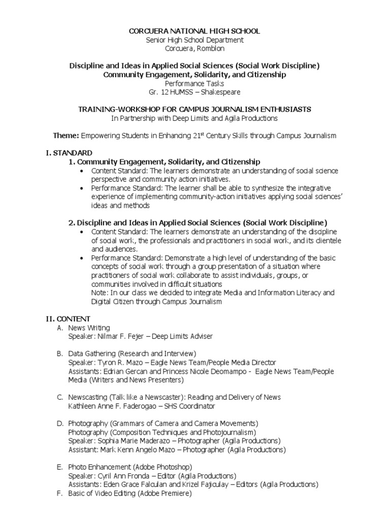 Campus Journalism Workshop for Students | PDF