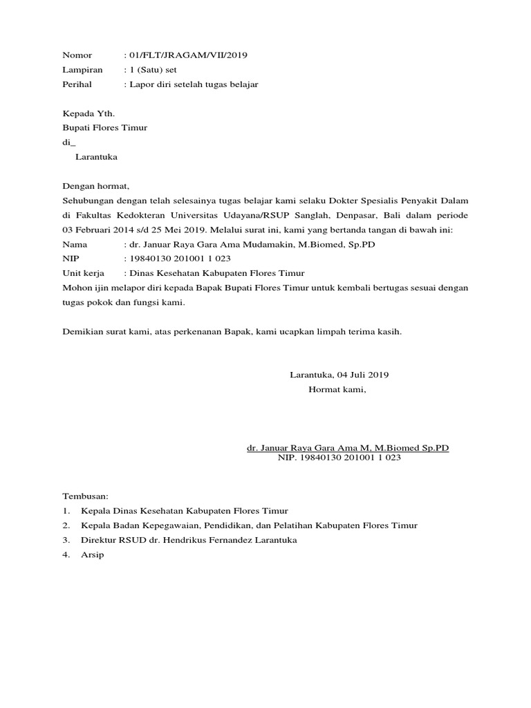 Surat Lapor Diri | PDF