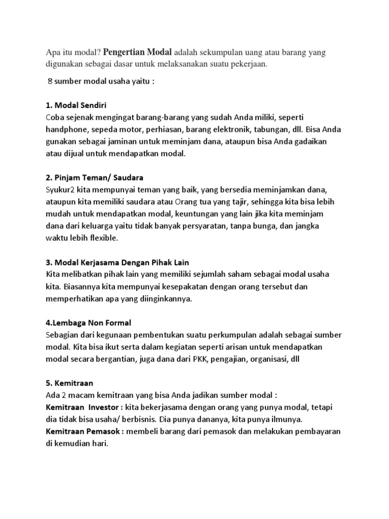 Materi Modal | PDF