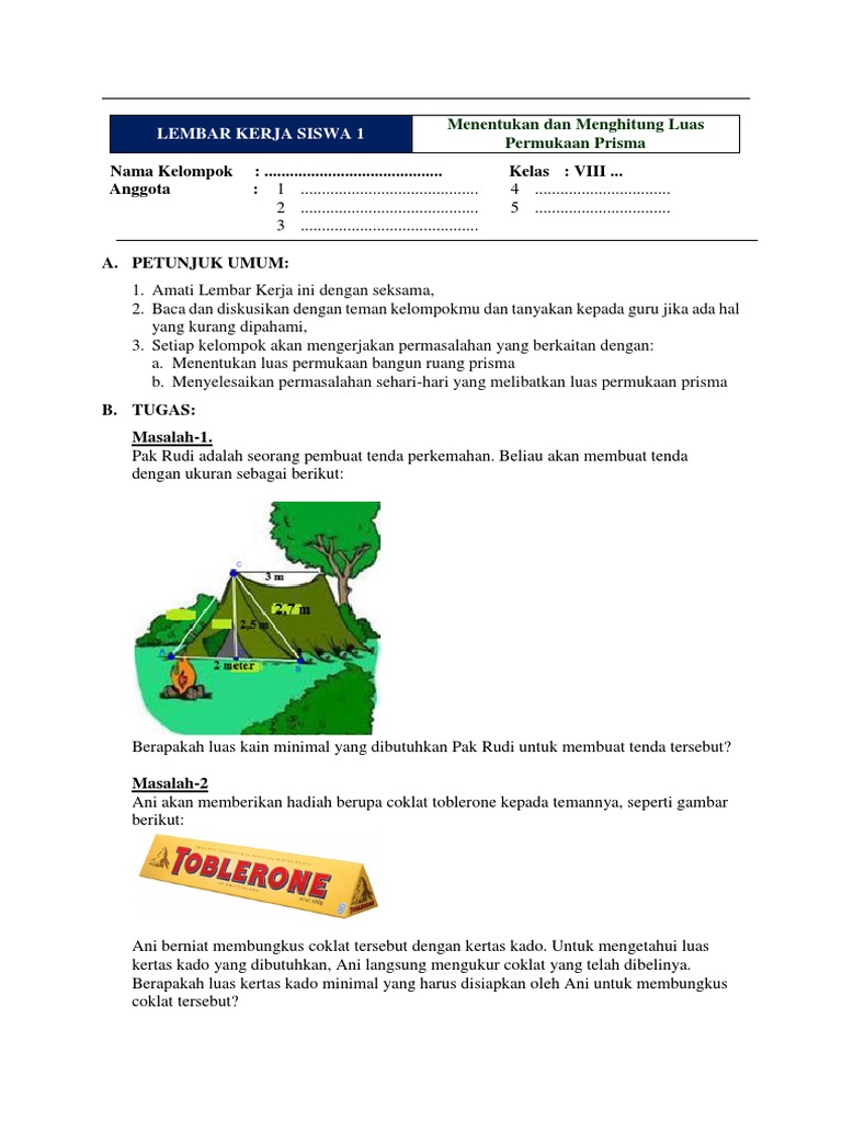 LKS Luas Permukaan Prisma | PDF