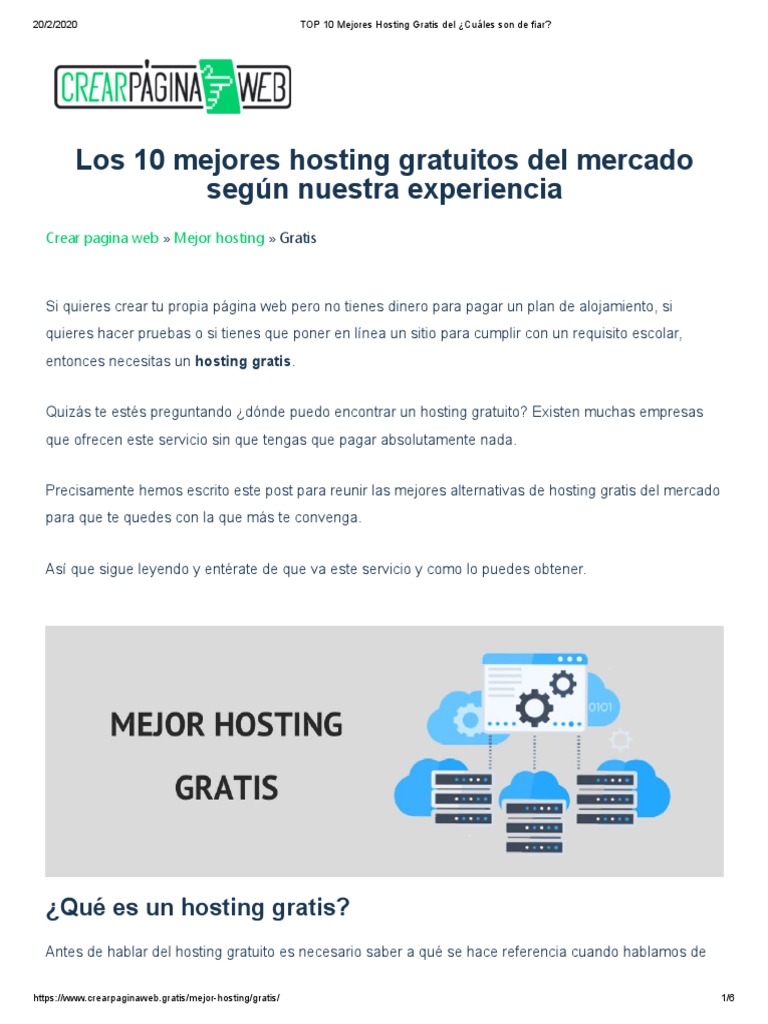 Top 10 Mejores Empresas de Hosting Gratuito | PDF Top 10 Mejores Empresas de Hosting Gratuito | PDF