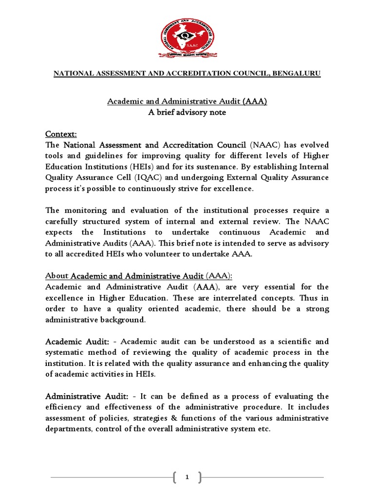 NAAC AAA Note PDF | PDF