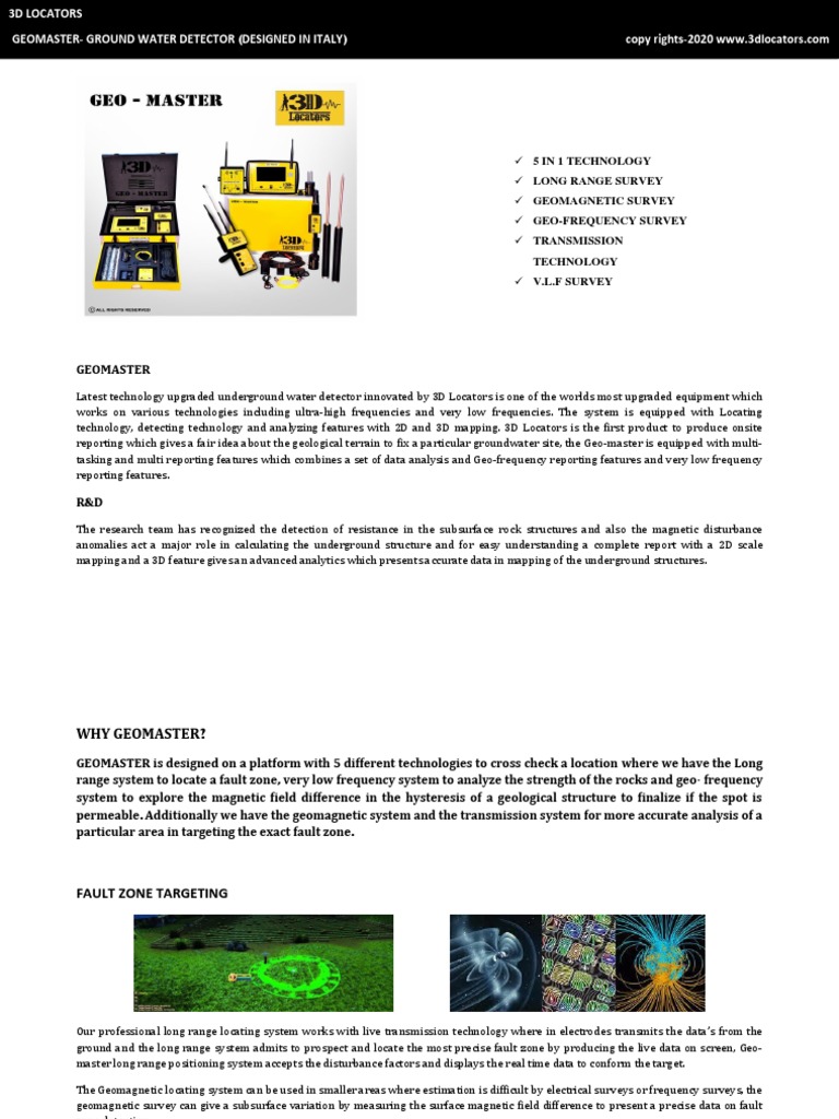 3d Locators GeoMaster Water Detector | PDF