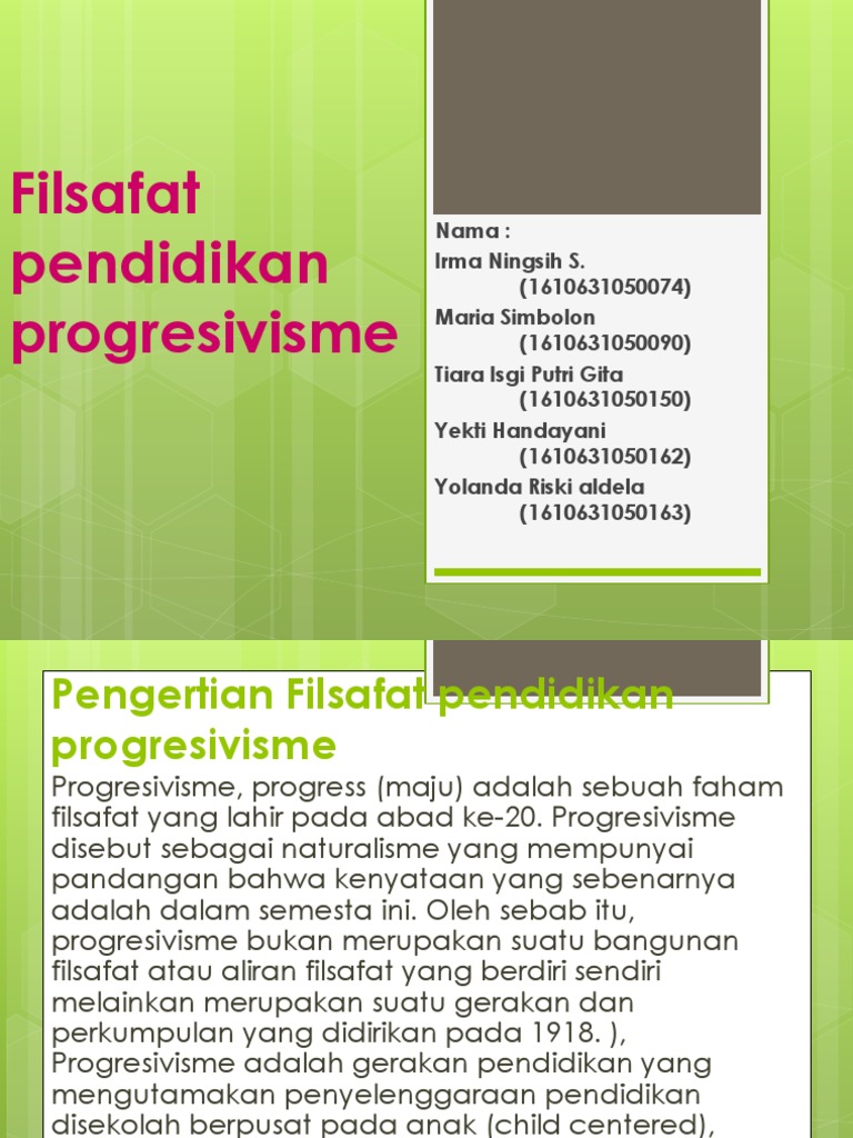 Filsafat Pendidikan Progresivisme | PDF