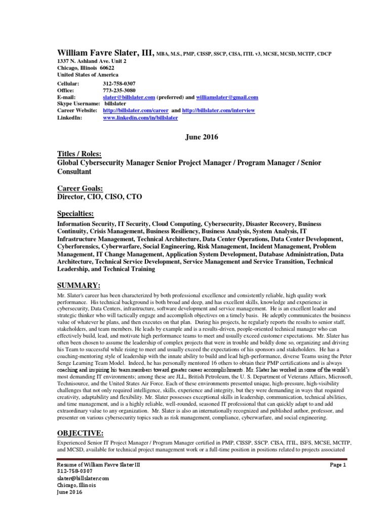 Information Security Risk Analyst Resume PDF | PDF
