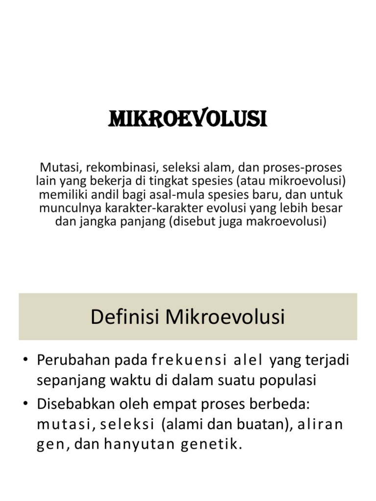 Microevolution | PDF