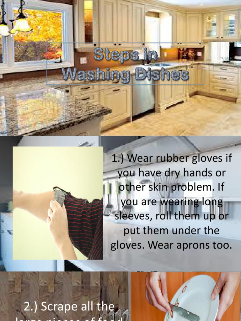 Steps in Washing The Dishes | PDF
