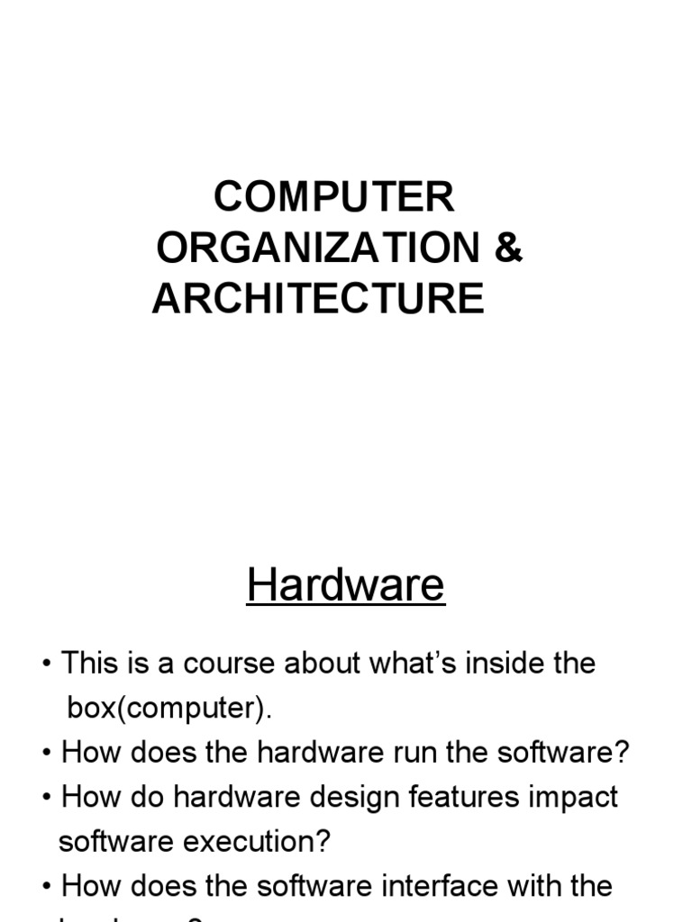 Computer Organization & Architecture | PDF | Interface (Computing ...