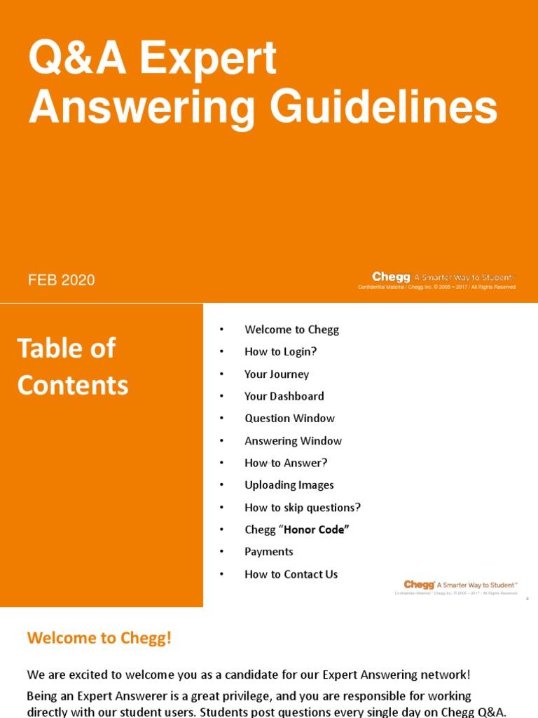 Chegg QA Answering Guidelines Version 8 | PDF