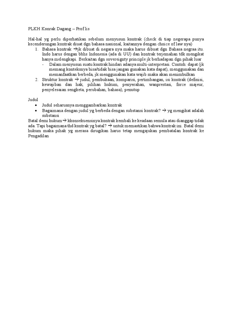 PLKH Konrak Dagang | PDF