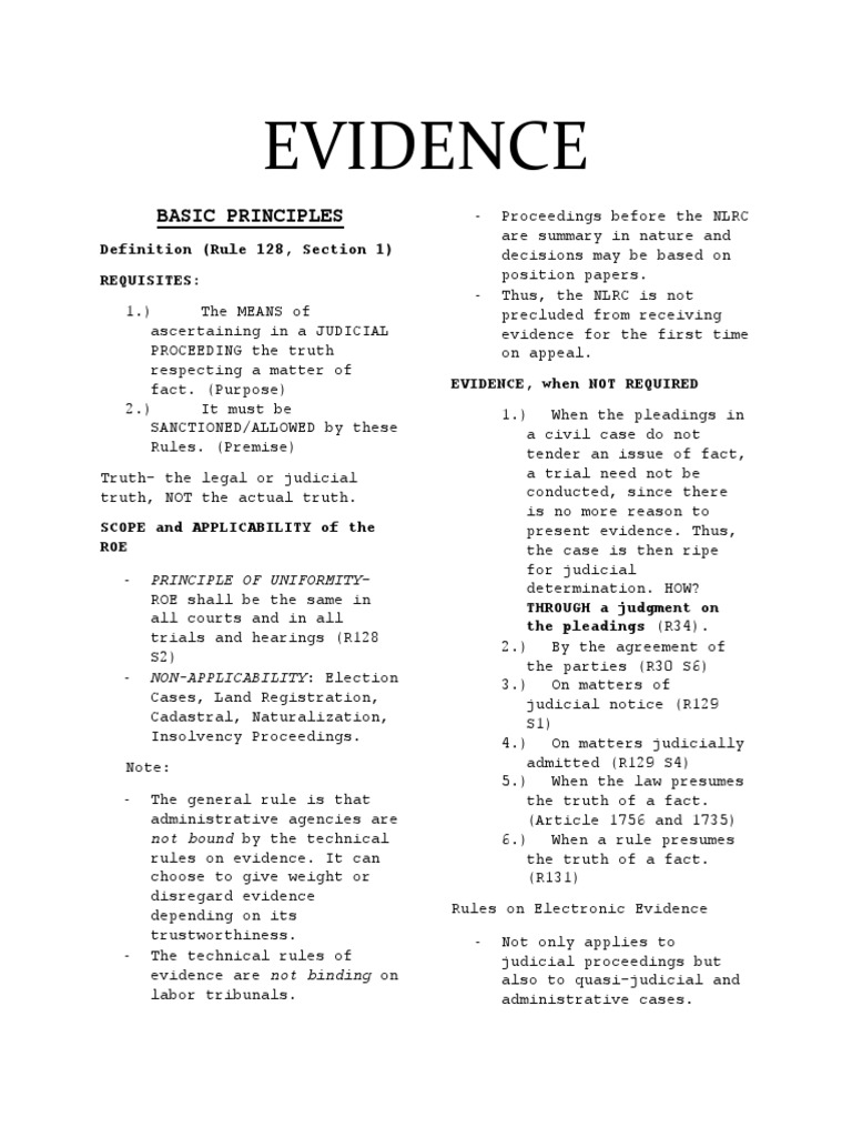 EVIDENCE (Riano) | PDF