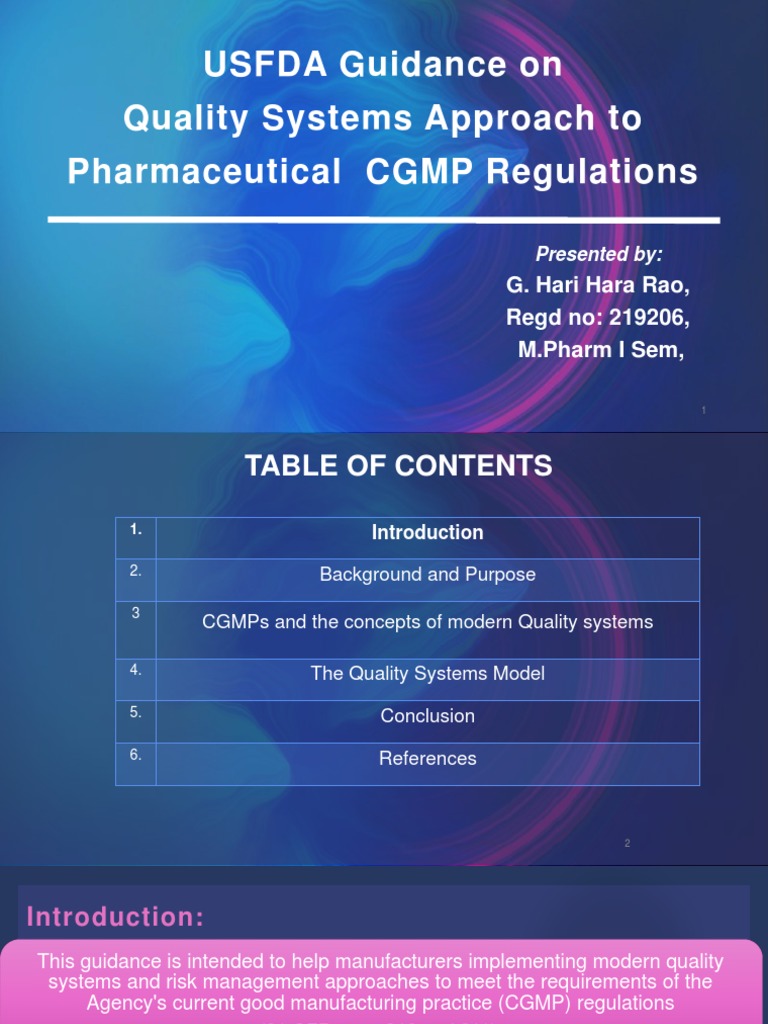 Usfda CGMP PDF | PDF