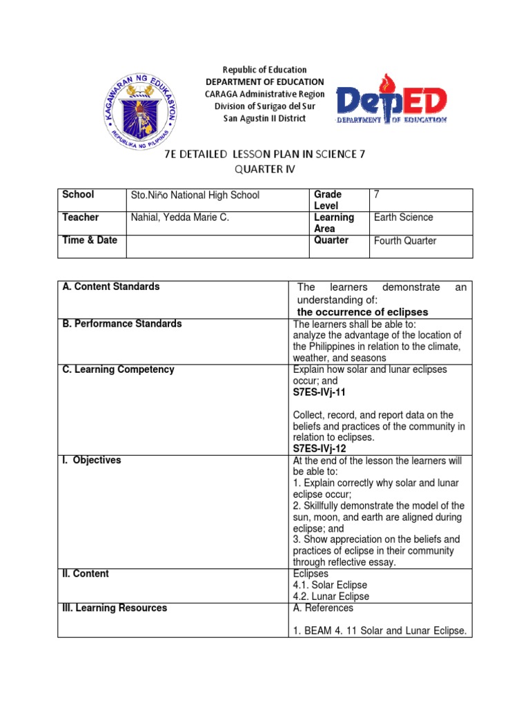 Eclipse 7e Lesson Plan | PDF