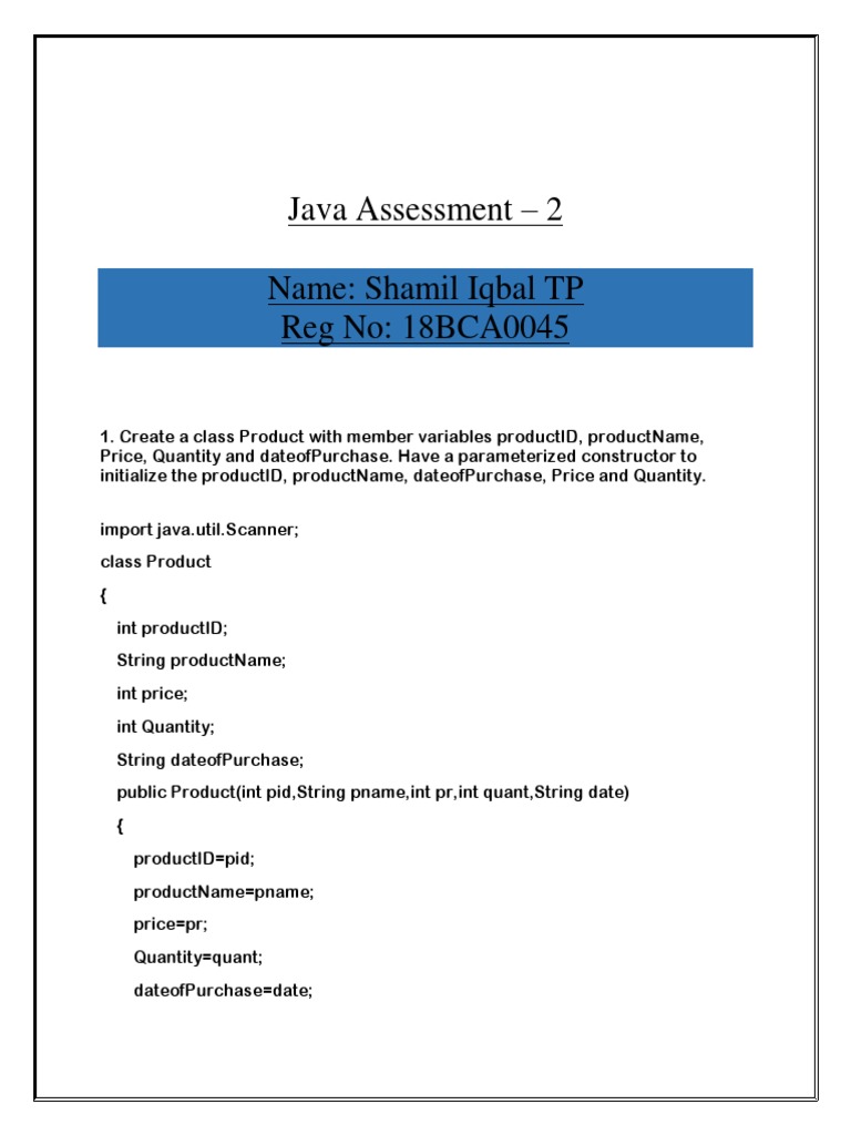 Java Assessment 2 | PDF